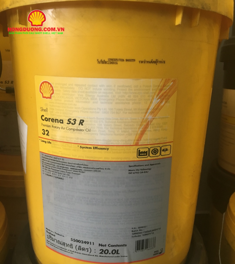 Dầu máy nén khí Shell Corena chính hãng giúp bảo vệ hiệu quả cho máy ...